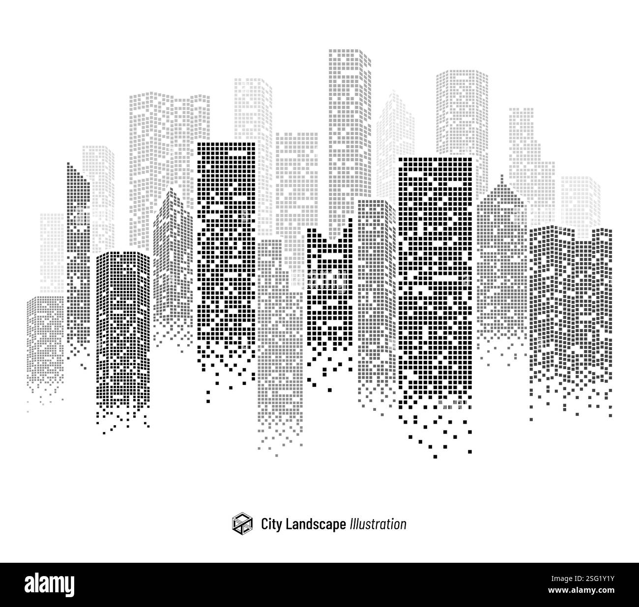 Business downtown city landscape Black and White Stock Photos & Images ...