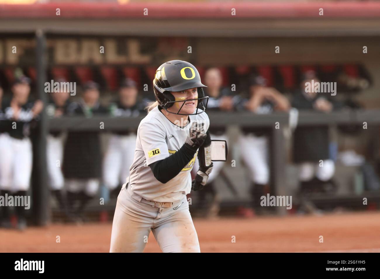 Oregon Ducks infielder Paige Sinicki (38) runs during an NCAA softball ...