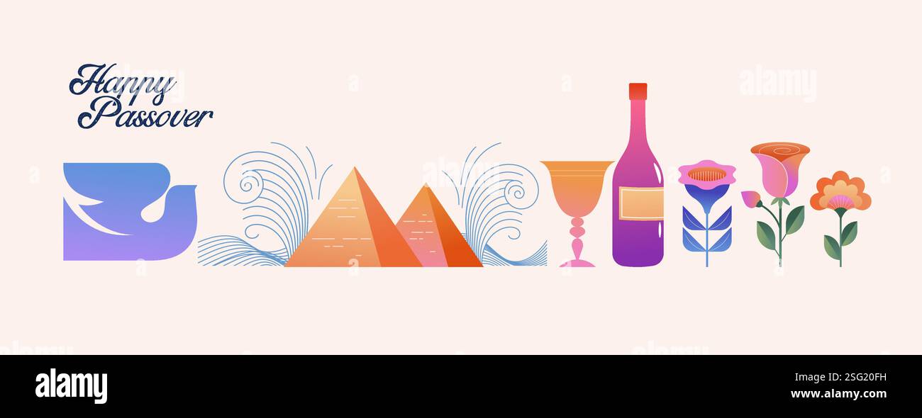 Happy Passover background, banner and poster design. Geometrical modern ...