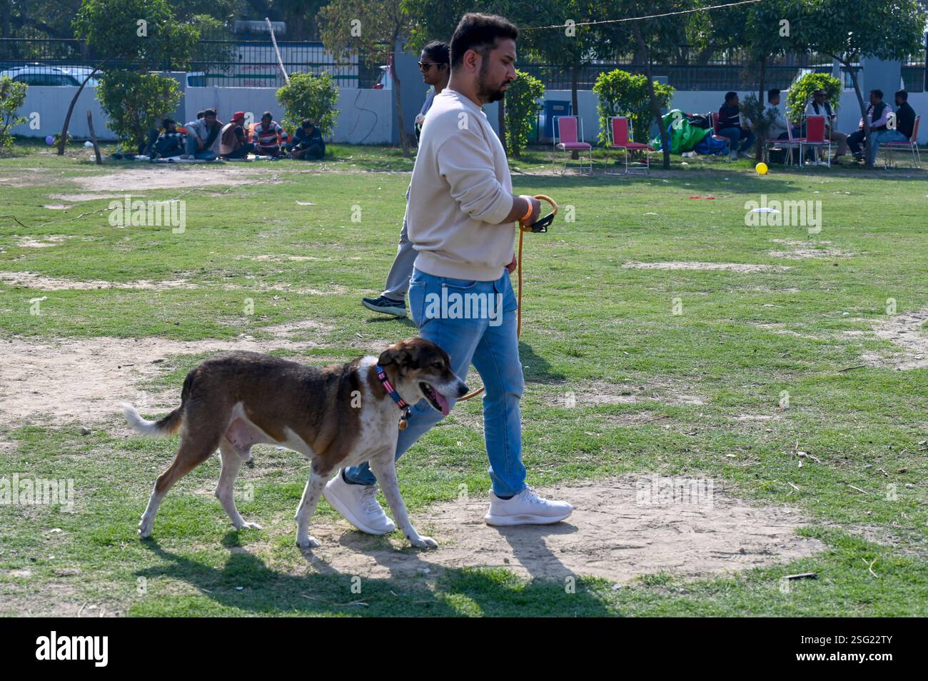NOIDA, INDIA - FEBRUARY 9: Dogs of different breeds participated in the ...