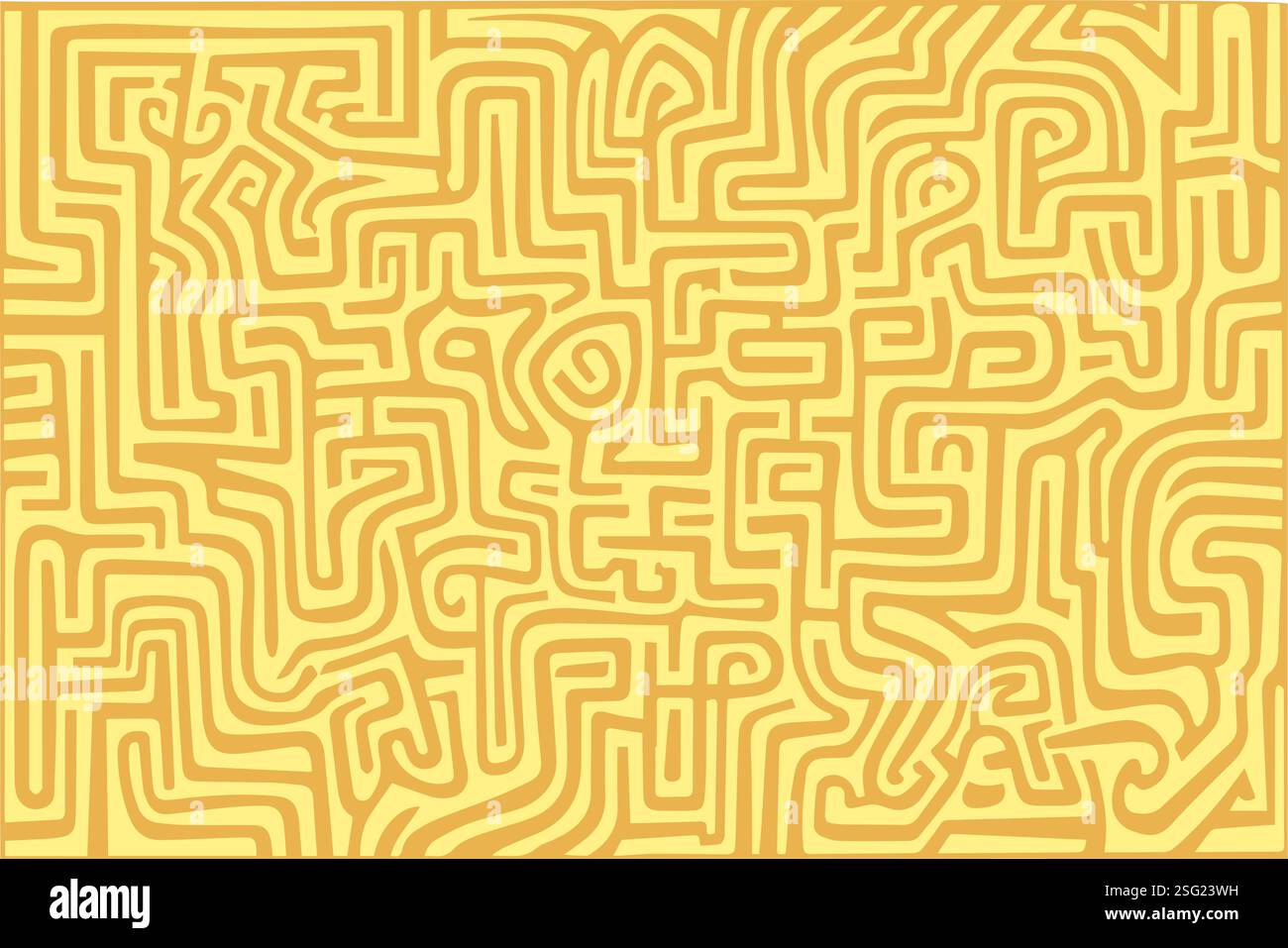 yellow tones showcasing complex paths and patterns Stock Vector Image ...
