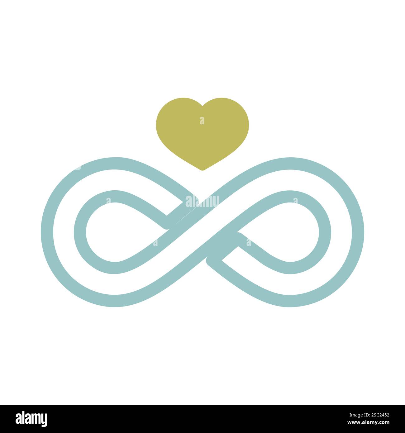 Infinity sign and heart symbol of eternal love isolated icon. Vector ...