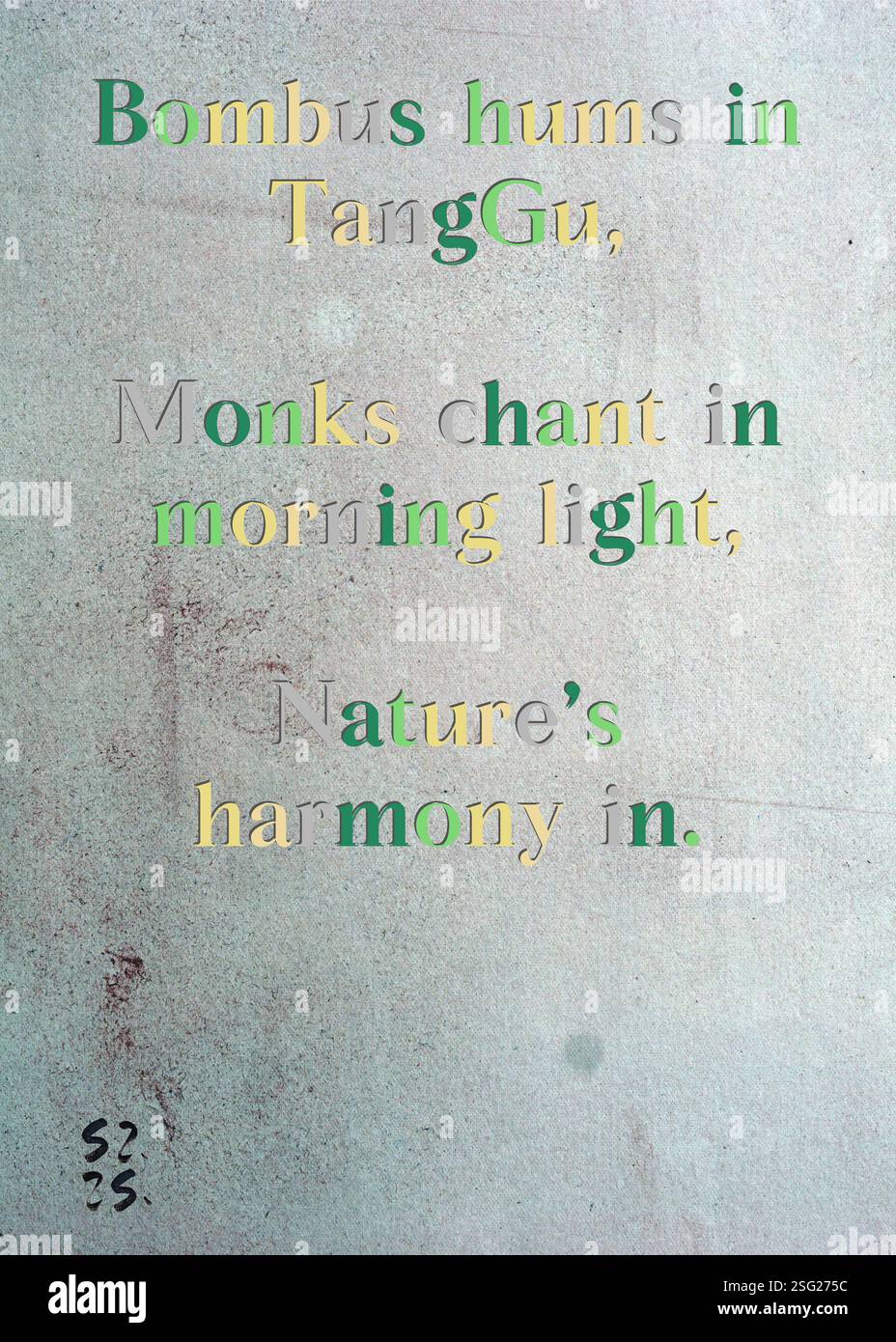 Bombus hums in TangGu, Monks chant in morning light, Nature's harmony ...