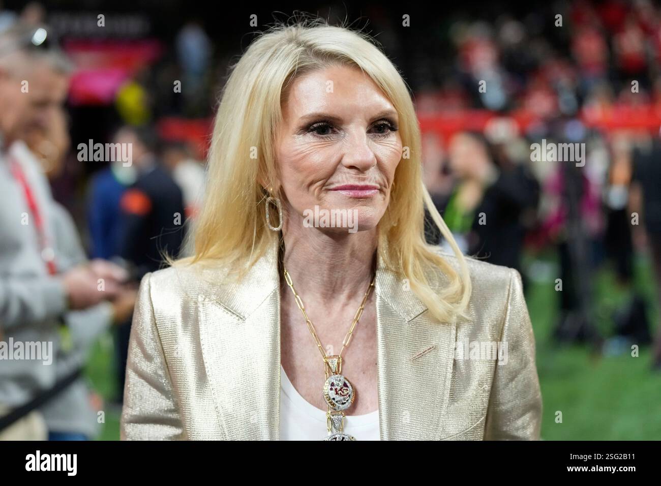 Tammy Reid, wife of Kansas City Chiefs head coach Andy Reid, stands on ...