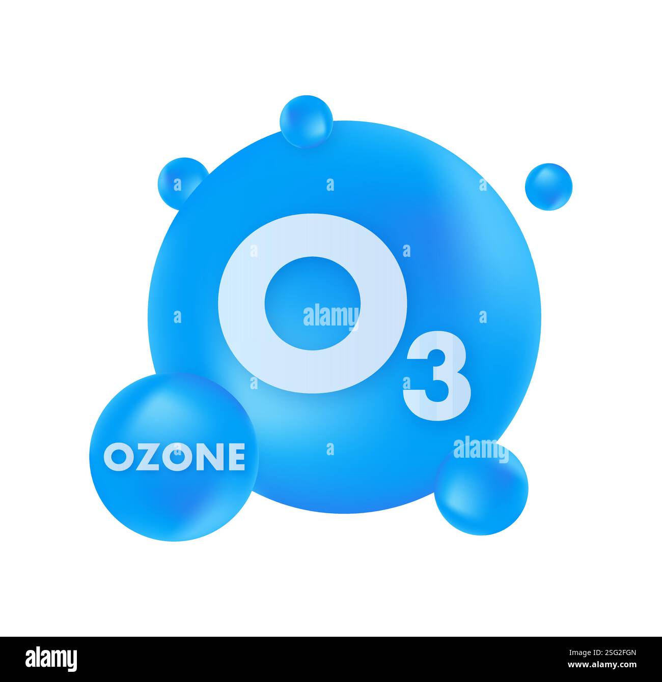 Ozone O3 oxygen molecule is getting formed with blue spheres Stock ...