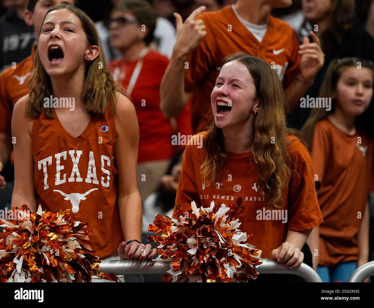 Austin, Austin, USA. 9th Feb, 2025. Texas fans cheer during a women's ...