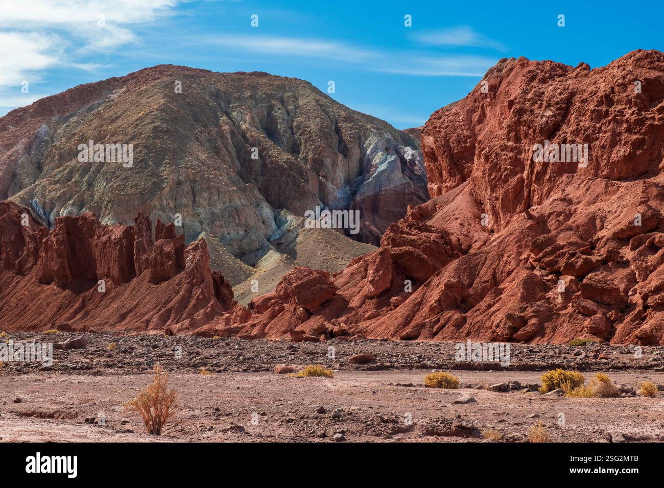 Red and green hills of the rainbow valley Stock Photo - Alamy
