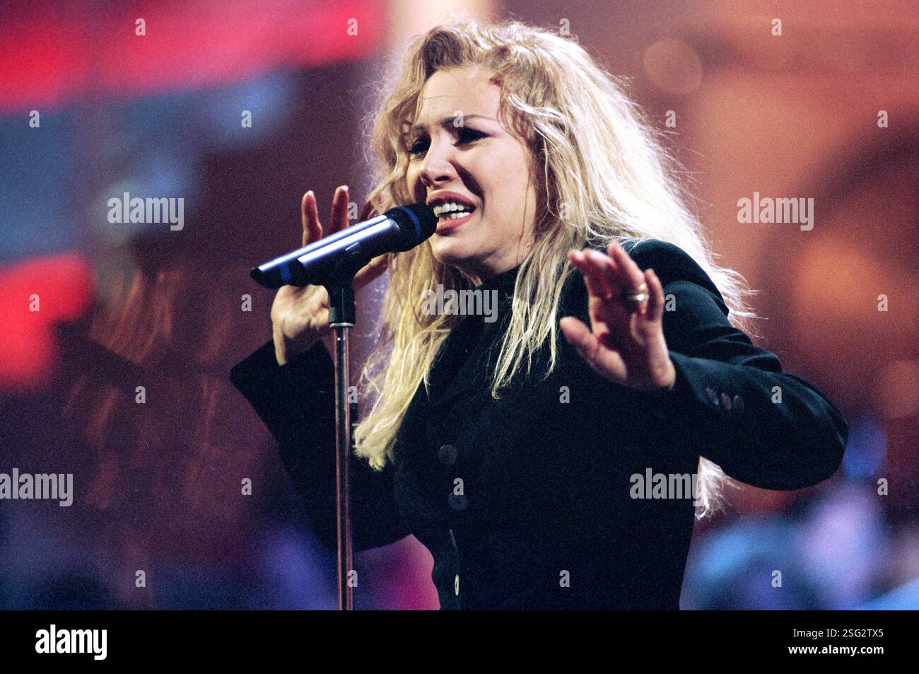 Sanremo Italy 25/02/1995: Ivana Spagna, Italian singer, during the ...