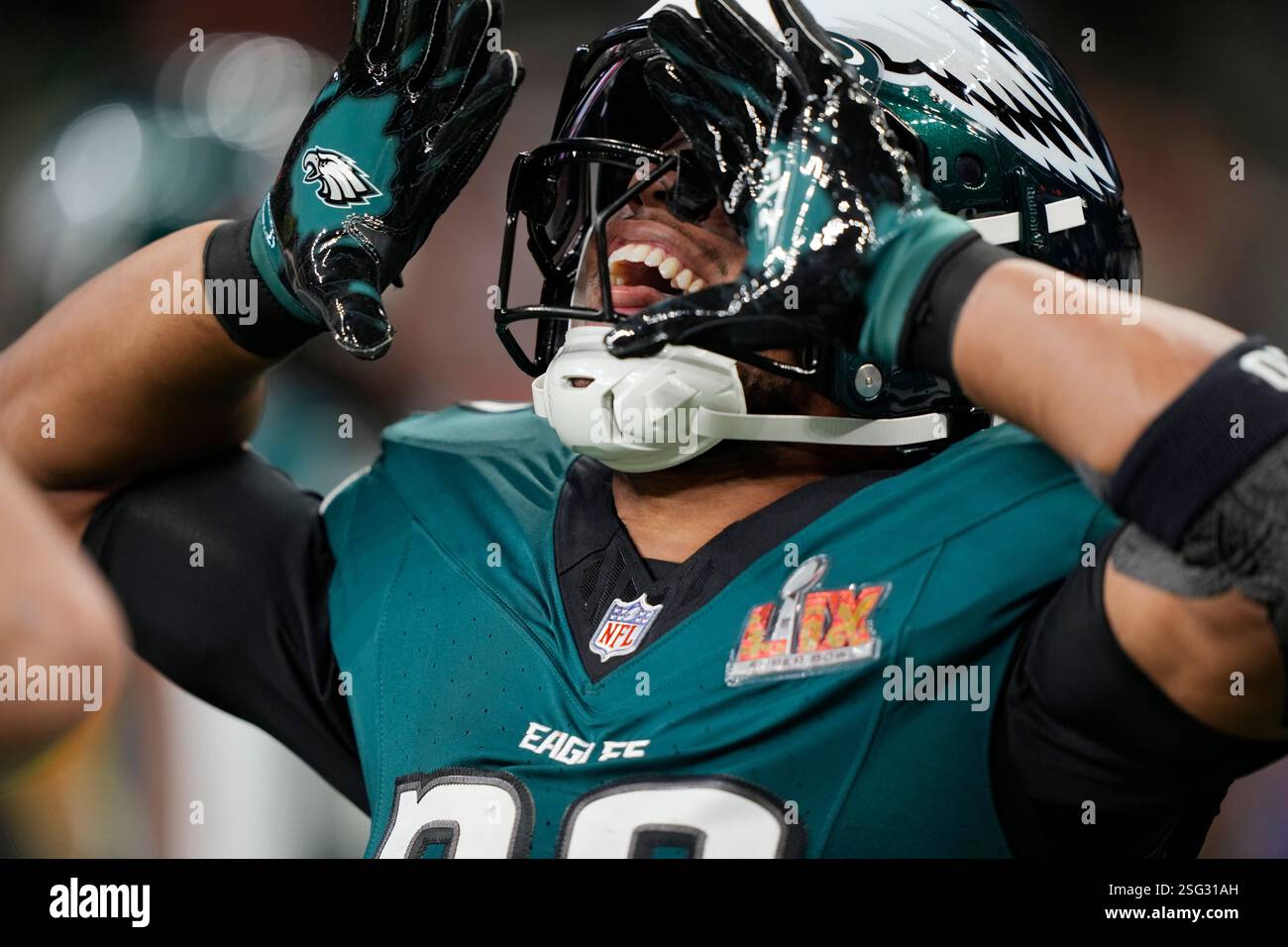 Philadelphia Eagles running back Saquon Barkley (26) reacts before the ...