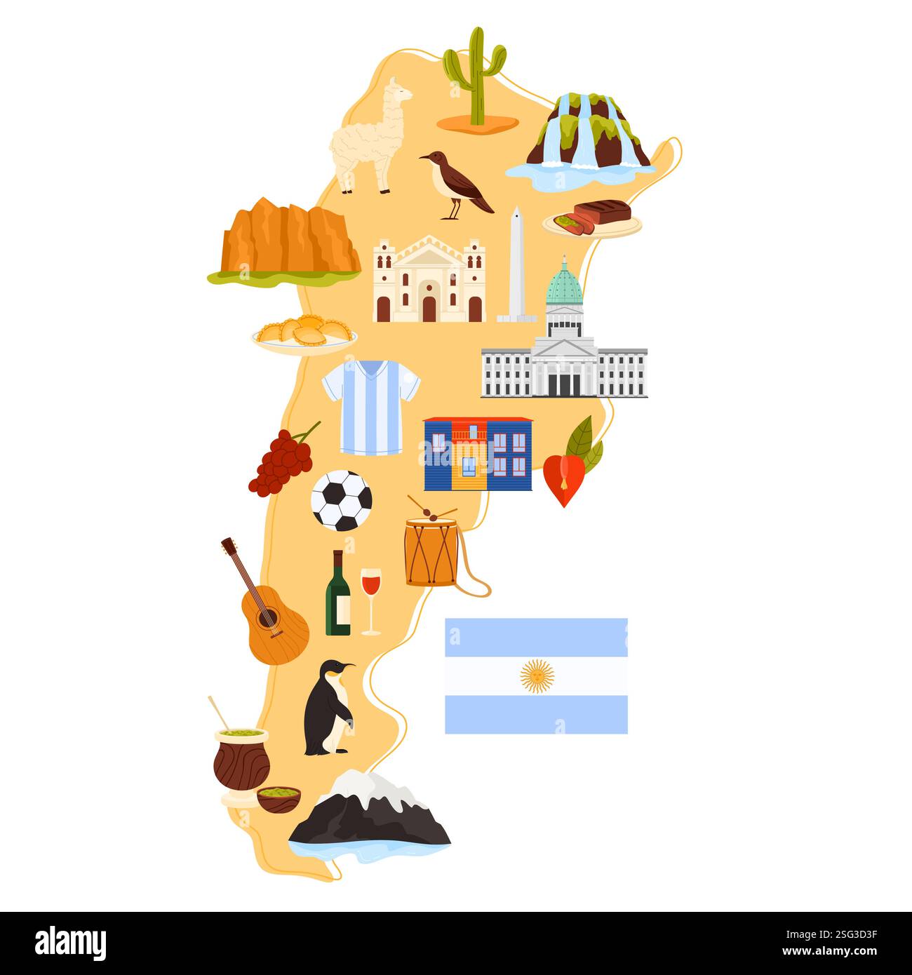 Argentine culture, nature and architecture landmarks, animals and ...