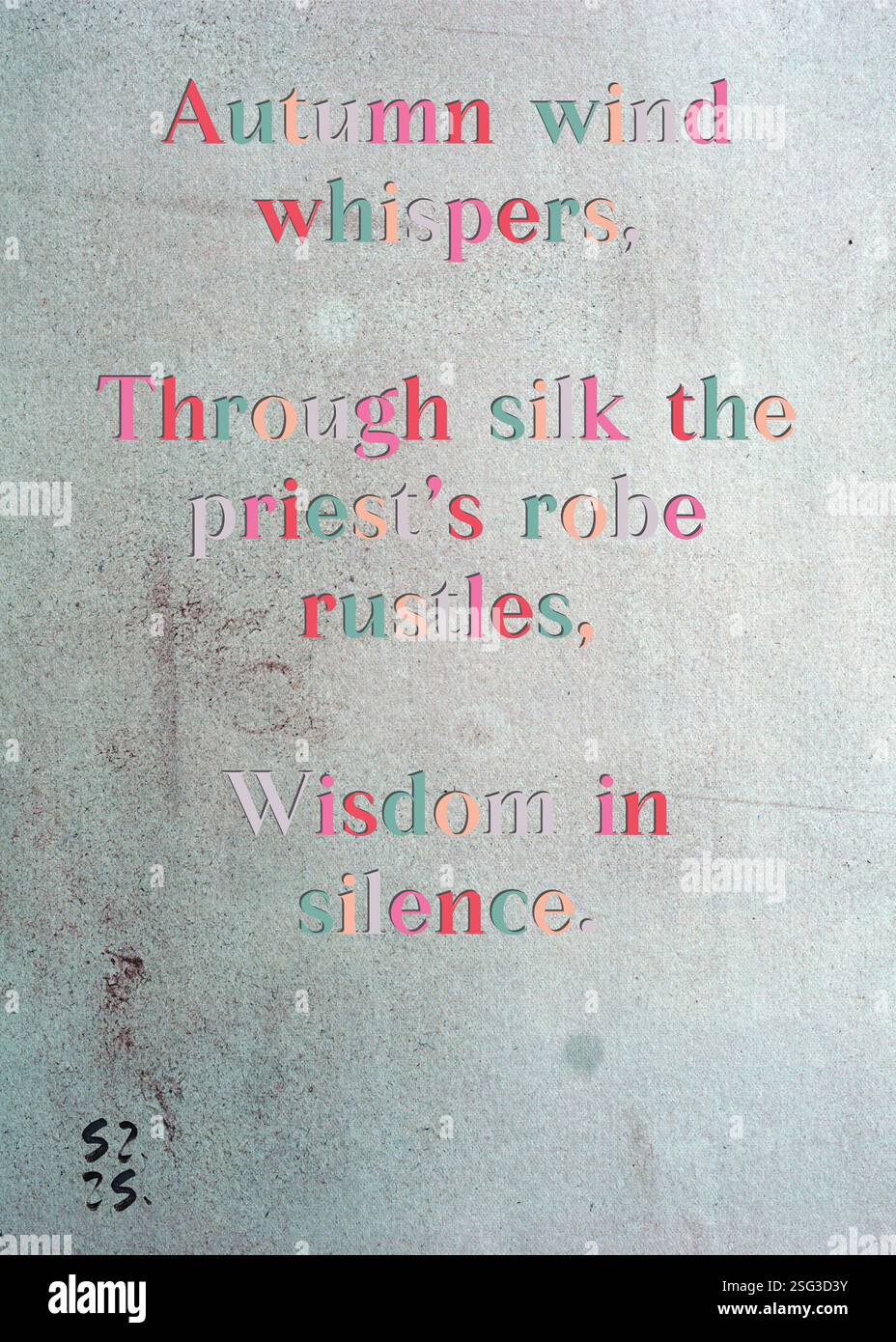 Autumn wind whispers, Through silk the priest's robe rustles, Wisdom in ...