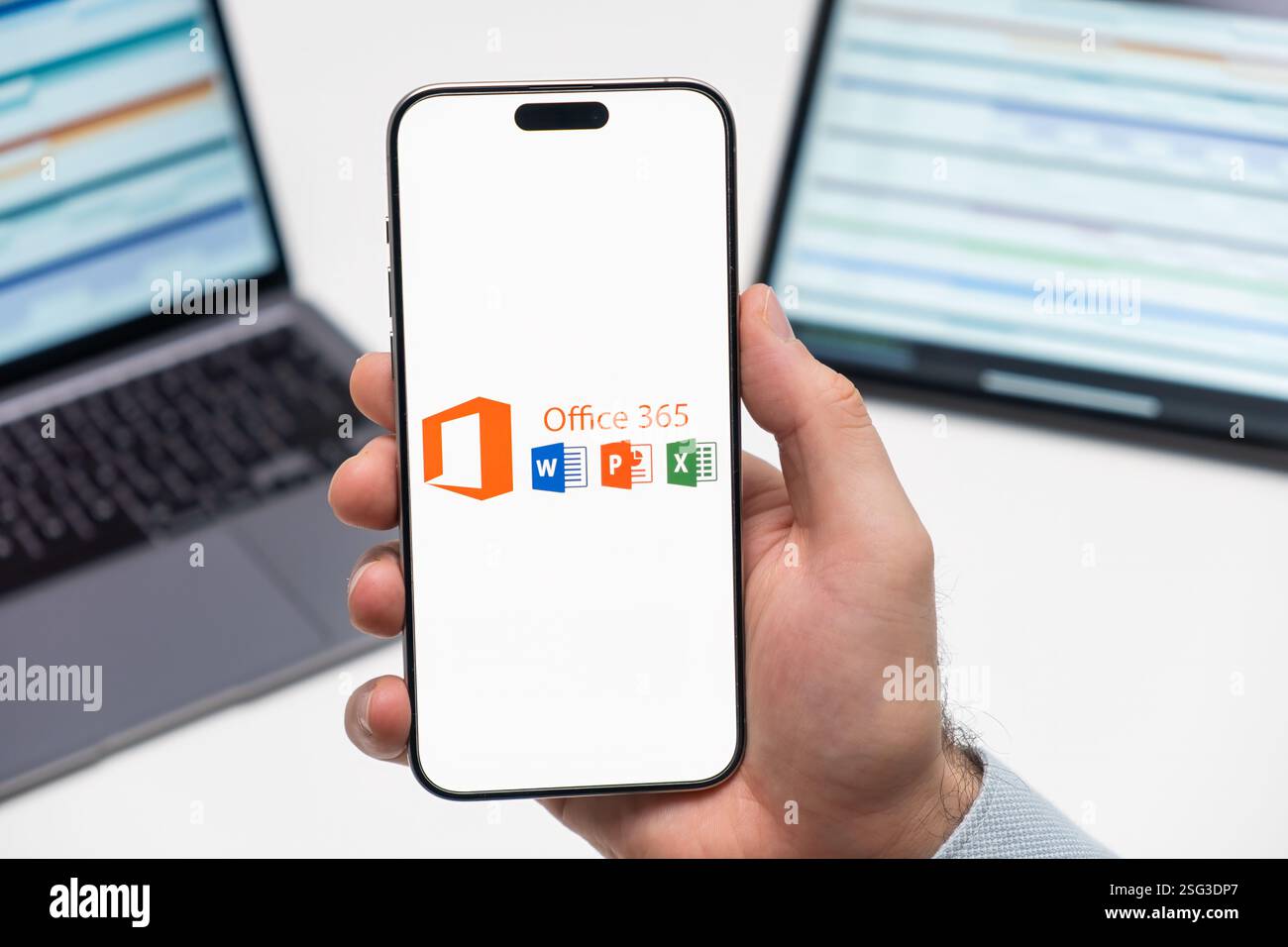 PRAGUE, CZECHIA - JULY, 2025: Microsoft Office 365 logo on the screen ...