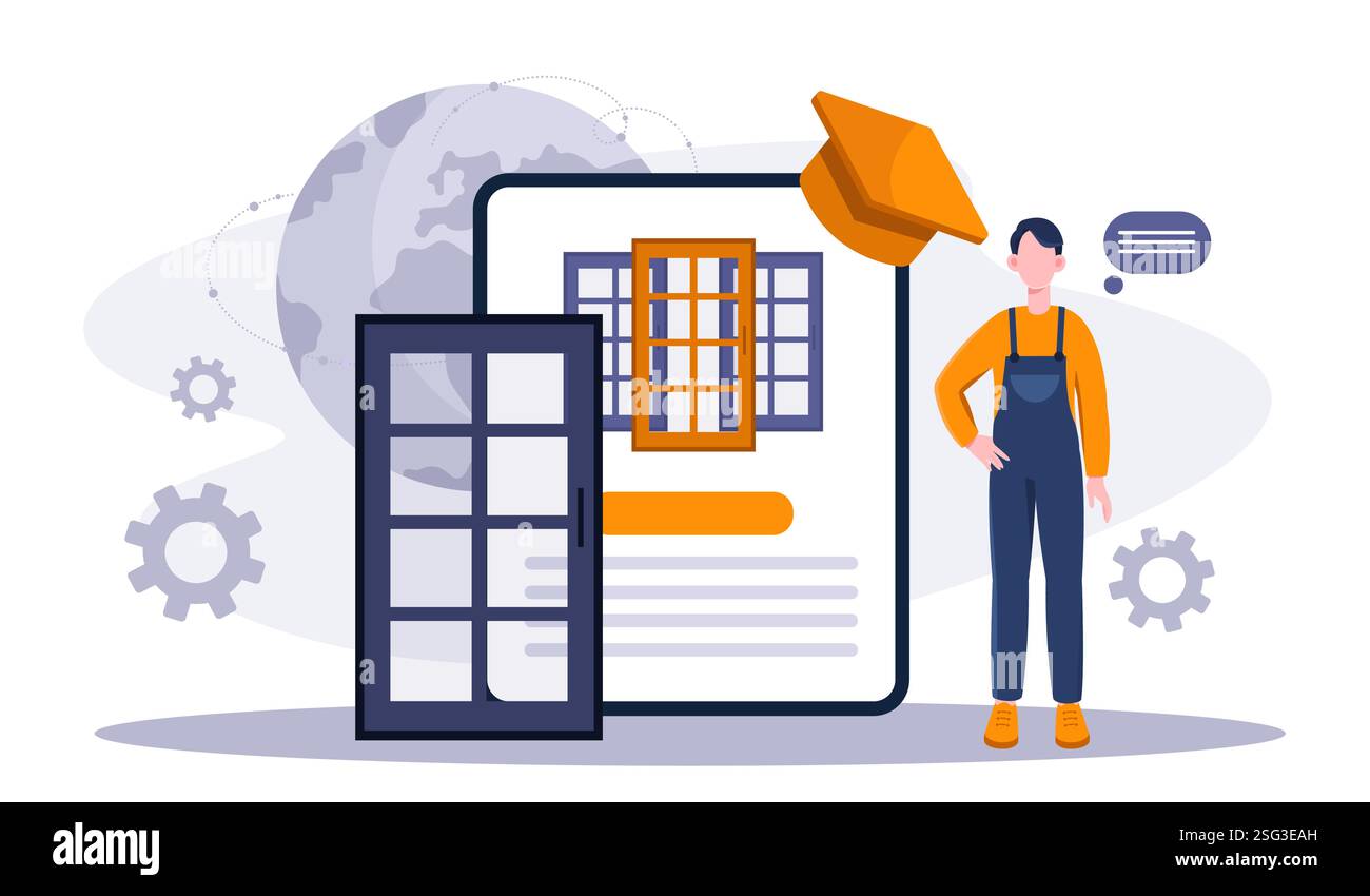 Cabinet installer Stock Vector Images - Alamy