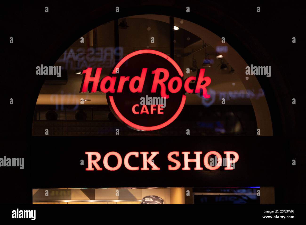 The logo of Hard Rock CafÃ at Copenhagen City Hall Square Copenhagen ...