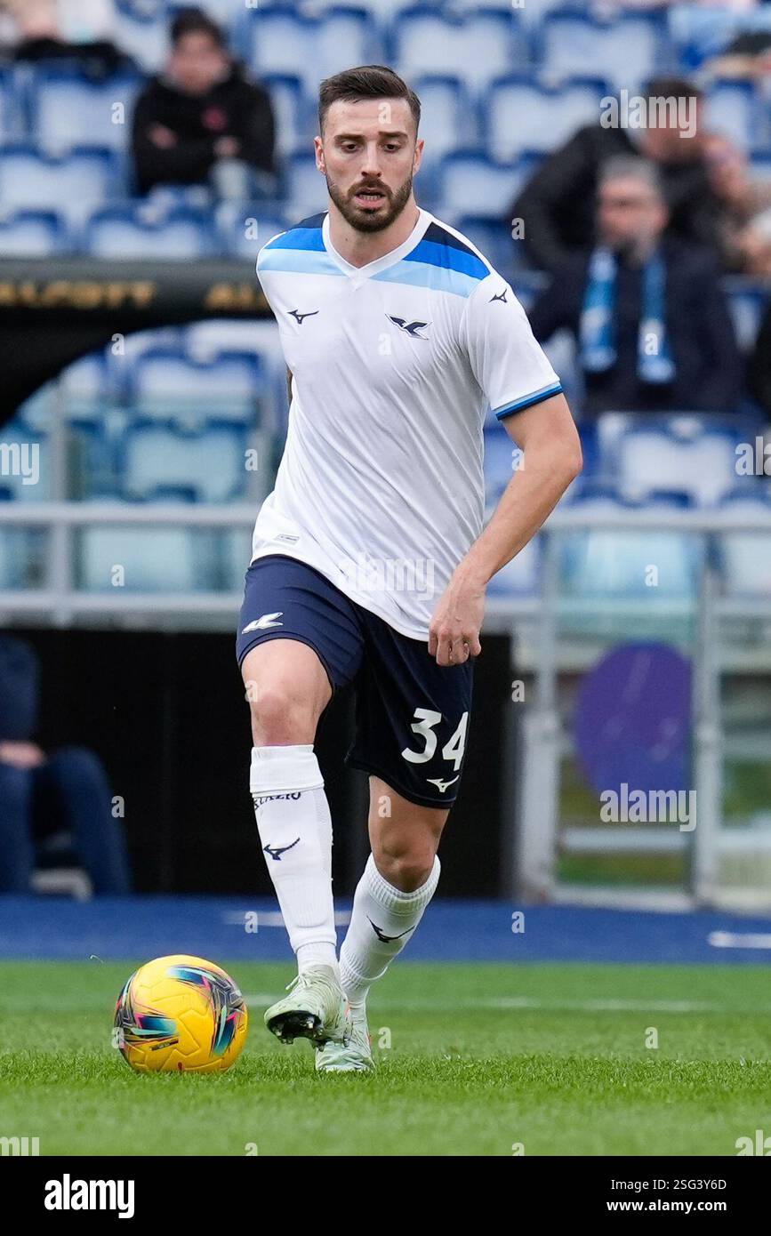 Rome, Italy. 09th Feb, 2025. Mario Gila of SS Lazio during the Serie A ...