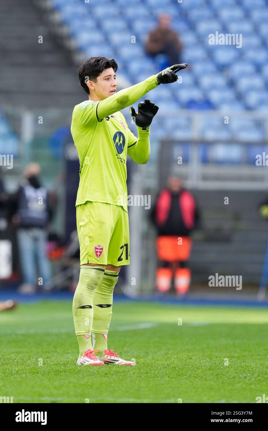 Rome, Italy. 09th Feb, 2025. Semuel Pizzignacco of AC Monza gestures ...