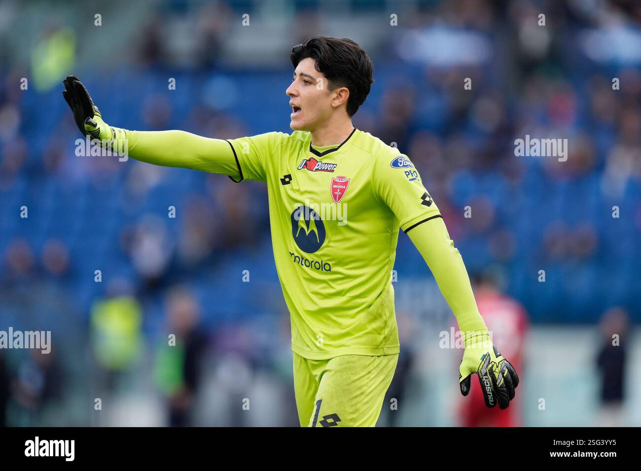 Rome, Italy. 09th Feb, 2025. Semuel Pizzignacco of AC Monza gestures ...