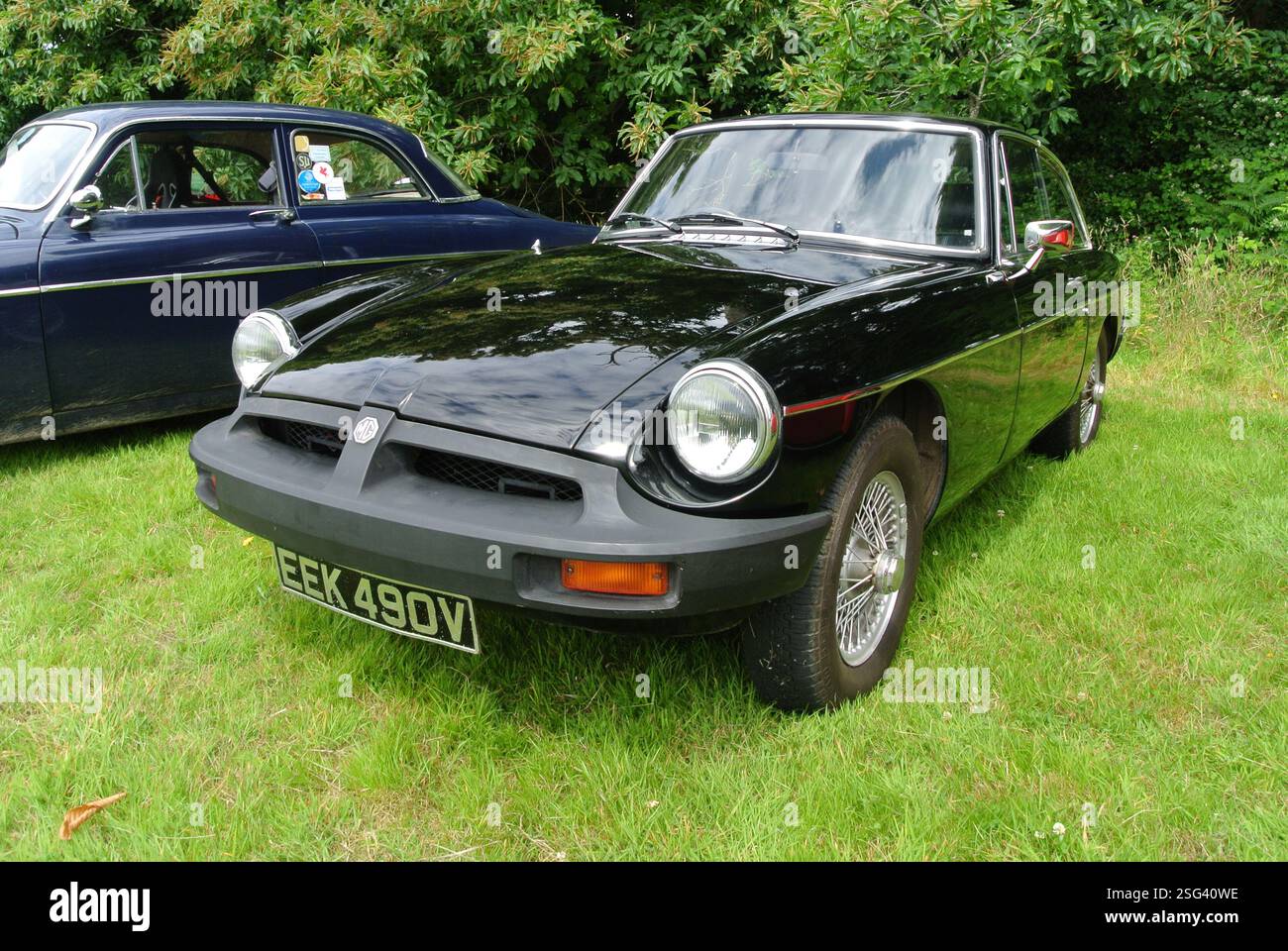 A 1979 MG BGT sports car parked on display at the 49th Historic Vehicle ...