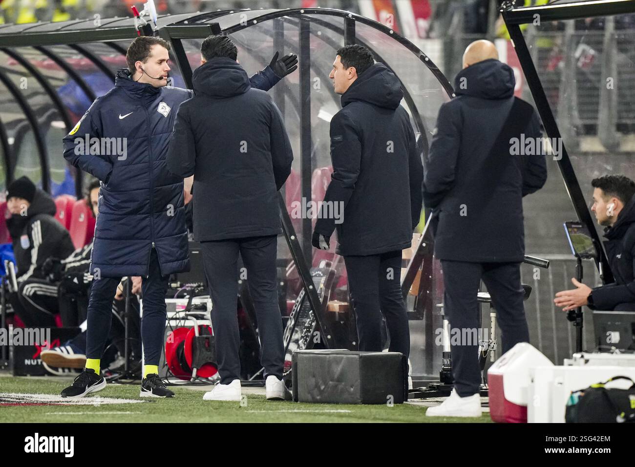 ALKMAAR - AZ Alkmaar coach Maarten Martens reacts to a red card during ...