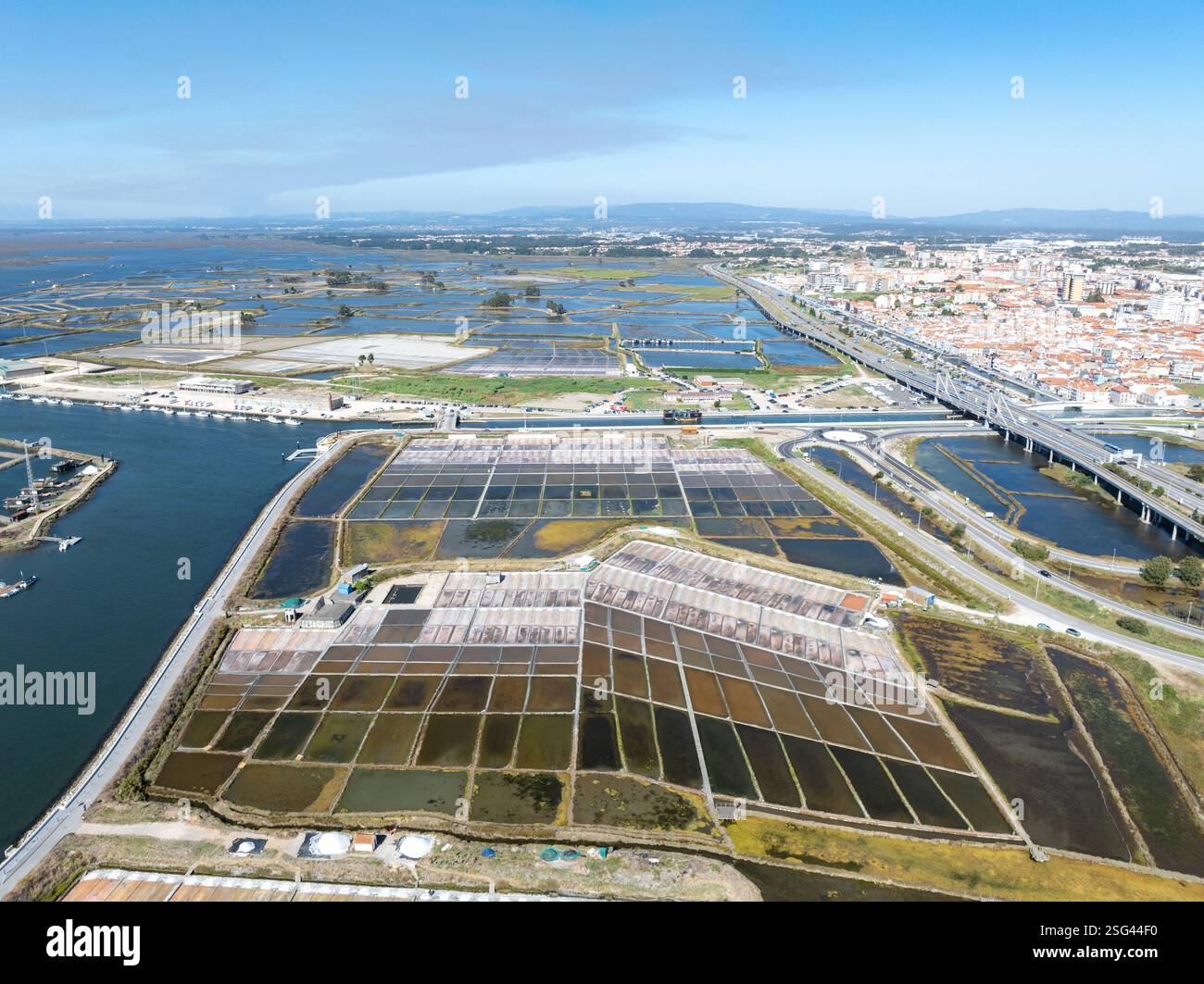 Traditional salt extraction camp (Salinas) with piles of extracted salt ...