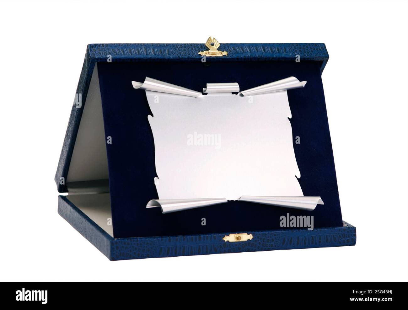 A box with a gift certificate isolated on a white background Stock ...