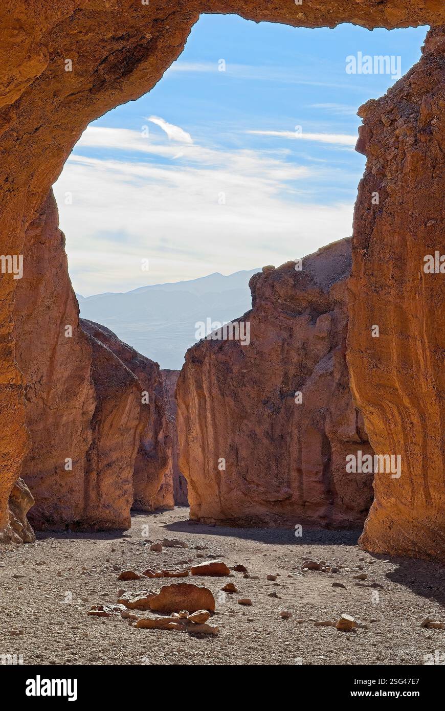 Bright glow of sun reflections on canyon walls at Natural Bridge in ...