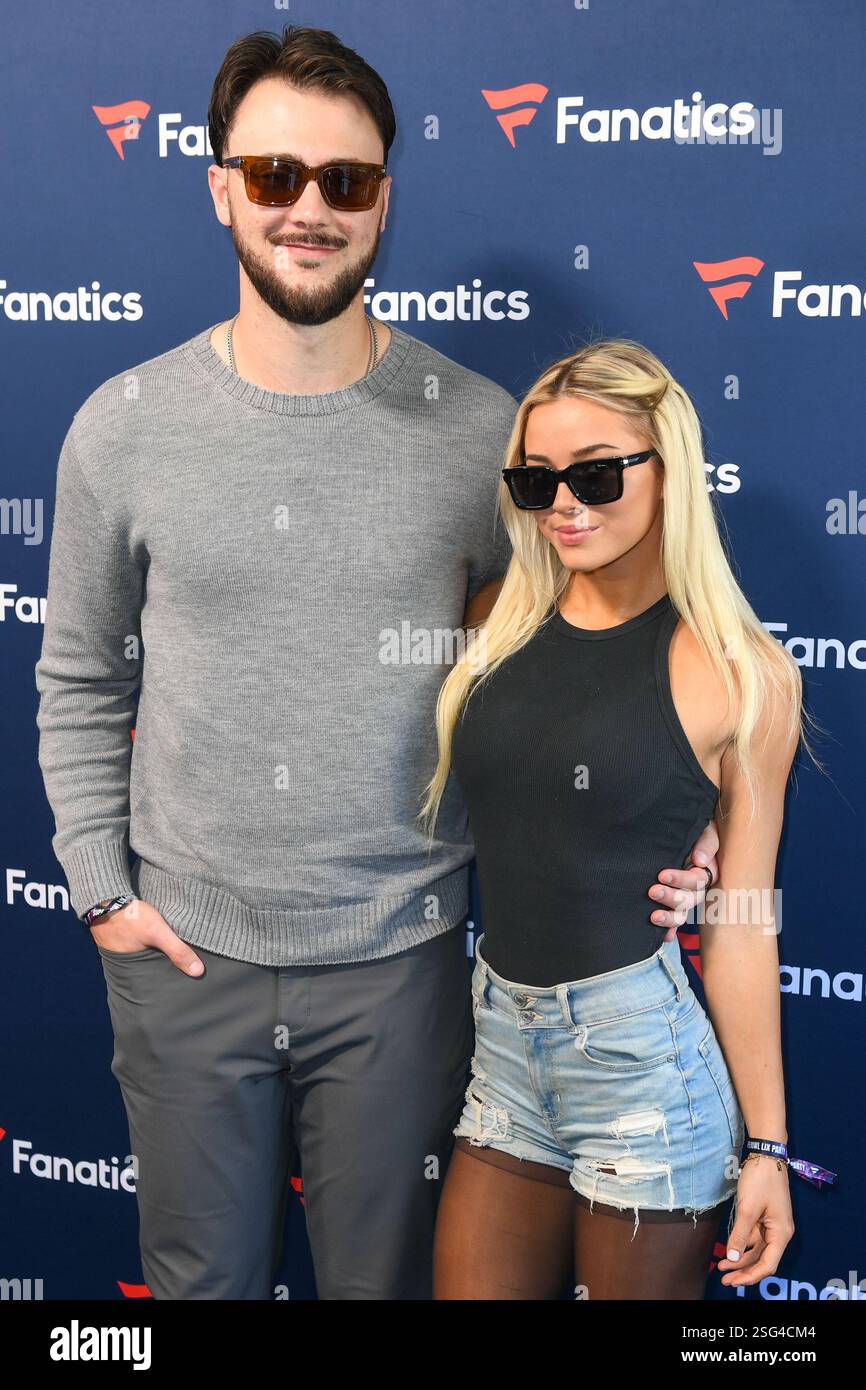 New Orleans, USA. 09th Feb, 2025. Paul Skenes, Livvy Dunne attends the ...