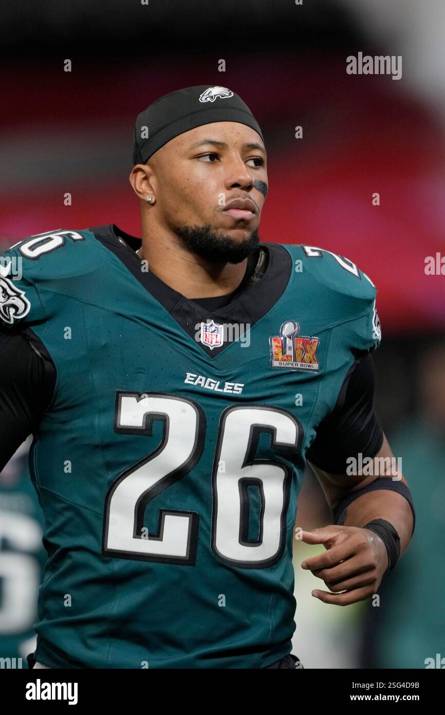 Philadelphia Eagles running back Saquon Barkley (26) is seen prior to ...