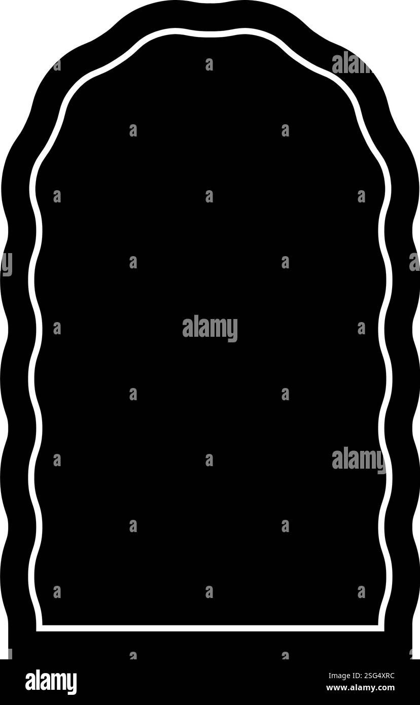 Arch shape with wavy borders. Curvy archway form. Window or mirror ...