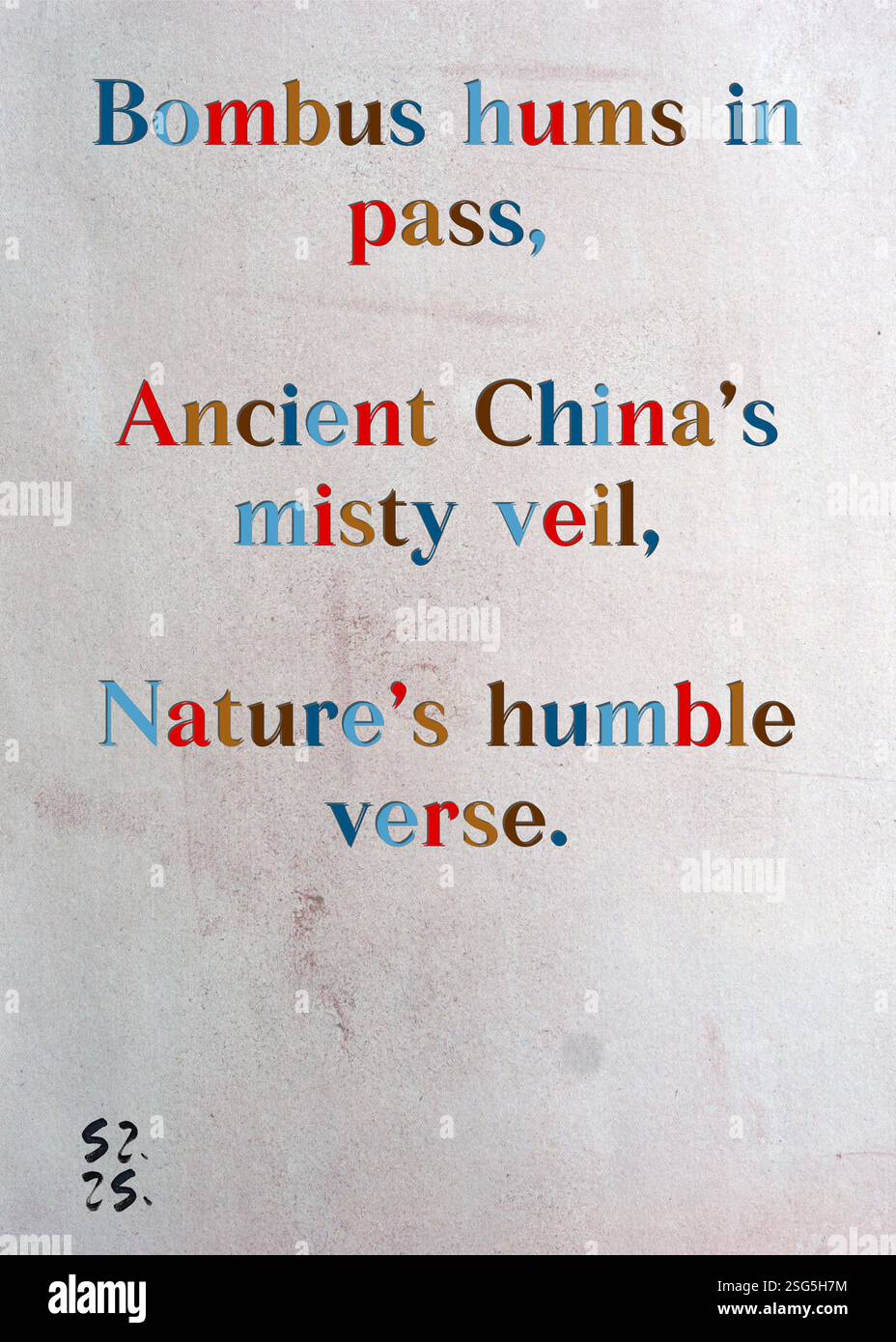 Bombus hums in pass, Ancient China's misty veil, Nature's humble verse ...
