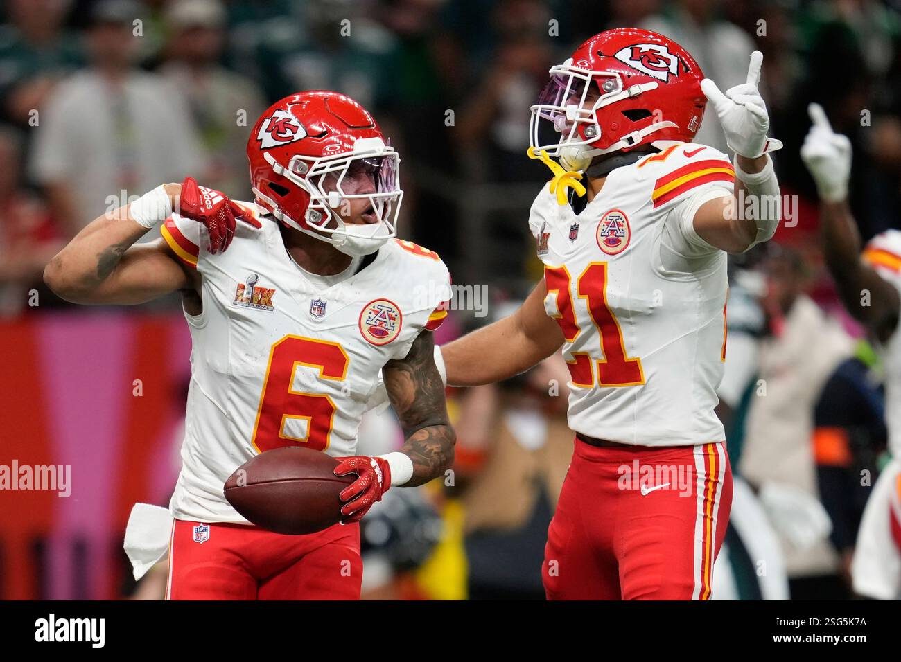 Kansas City Chiefs safety Bryan Cook (6) celebrates his interception ...