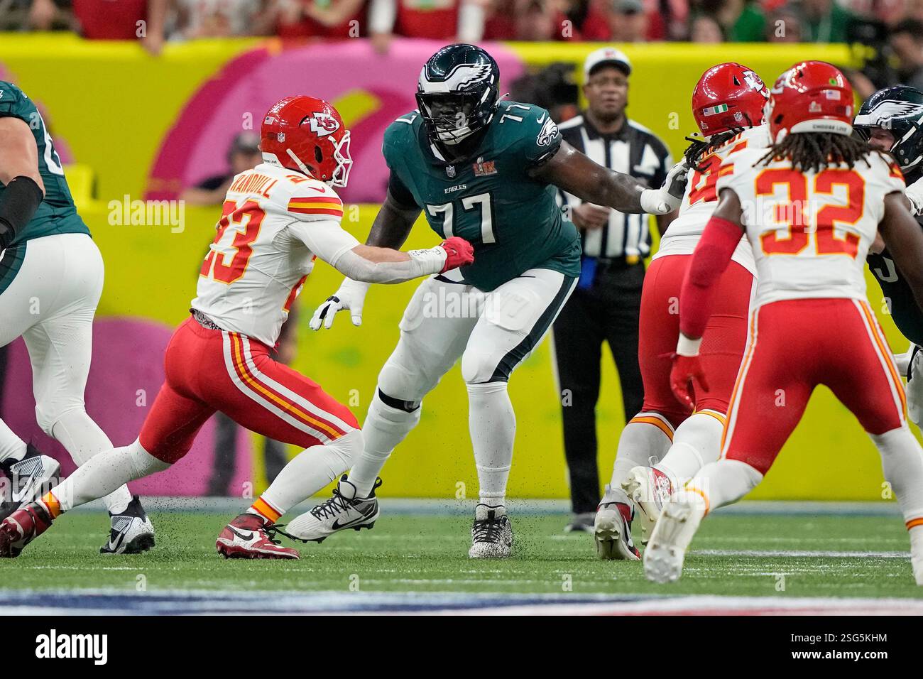 Philadelphia Eagles offensive tackle Mekhi Becton (77) against the ...