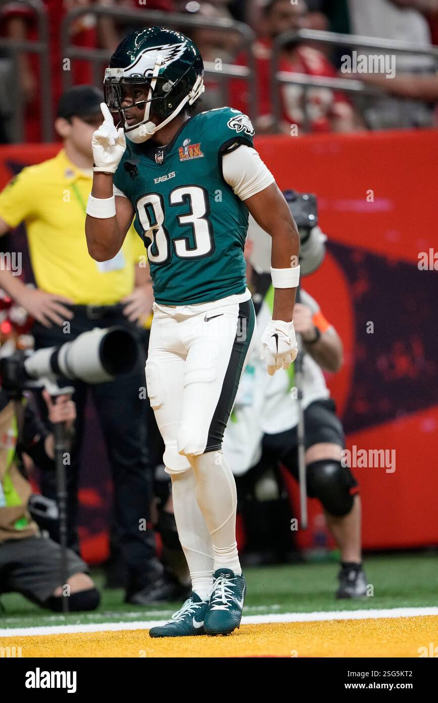 Philadelphia Eagles wide receiver Jahan Dotson (83) celebrates after a ...