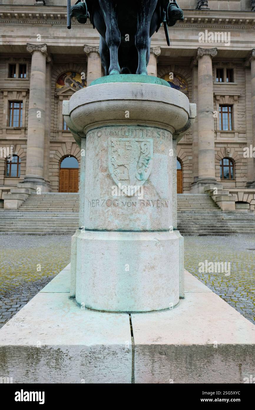 Base at the statue of Otto I (1117-1183) Duke of Bavaria; first ...