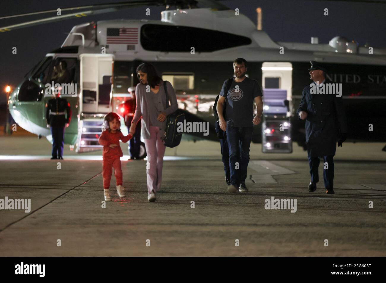 U.S. Vice President JD Vance, second lady Usha Vance, and their ...