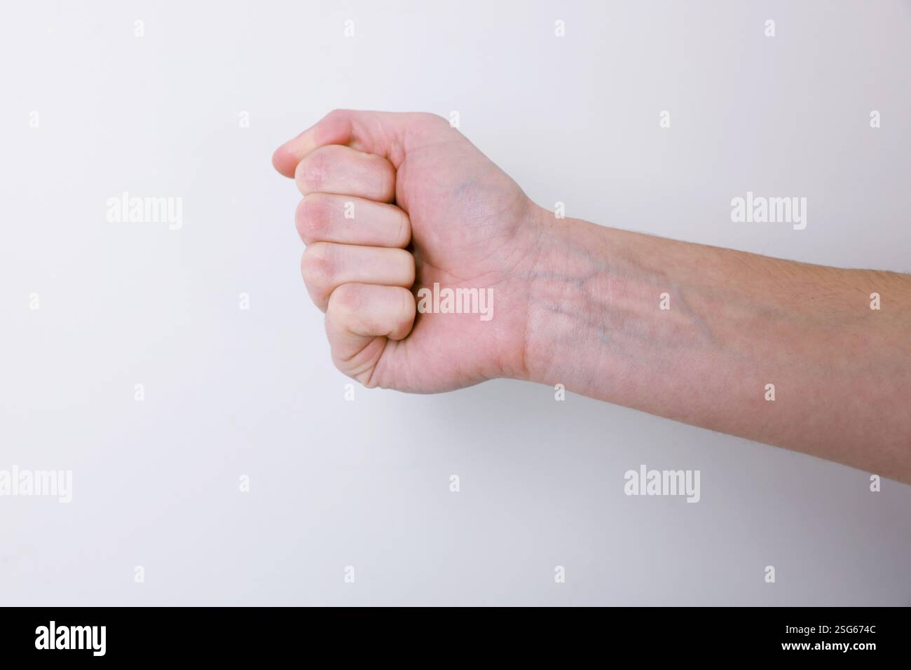 Woman with visible hand veins on white background, closeup Stock Photo ...