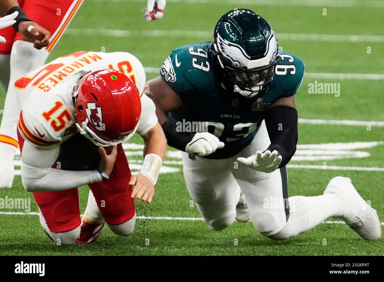 Philadelphia Eagles defensive tackle Milton Williams (93) sacks Kansas ...
