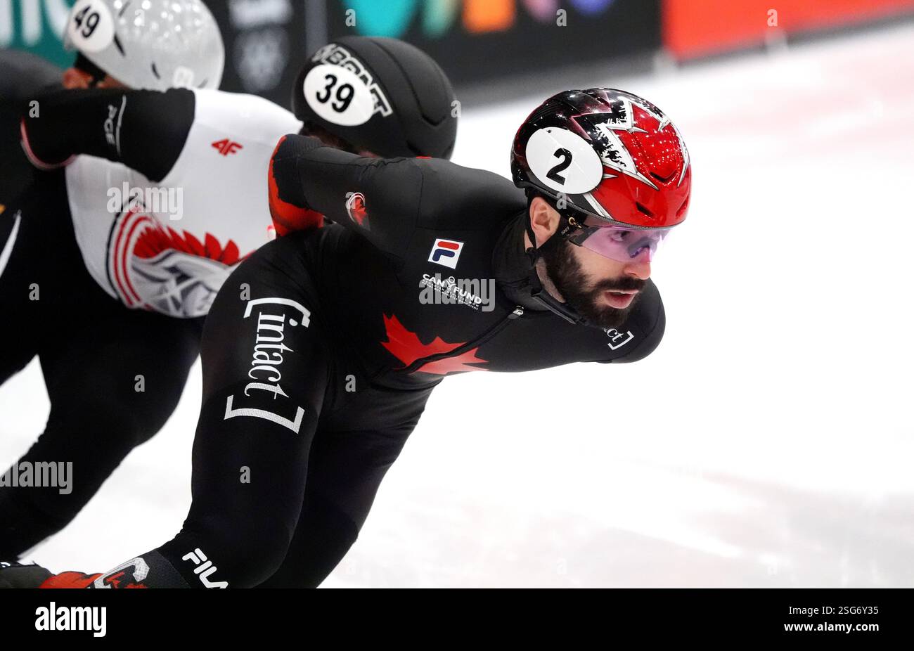 Steven Dubois (CAN) in 1500m quarterfinals men during ISU Shorttrack ...