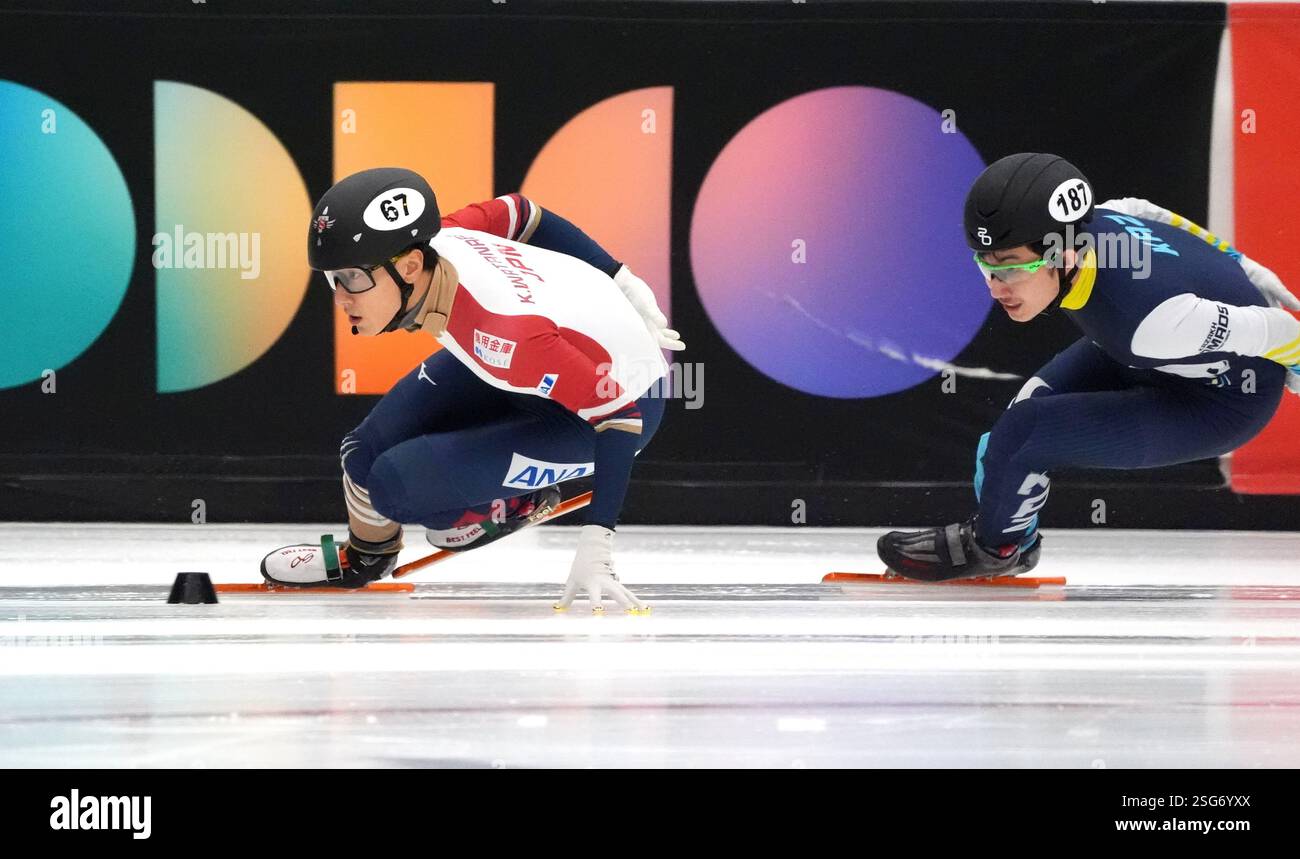 Keita Watanabe (JPN) in 1500m quarterfinals men during ISU Shorttrack ...