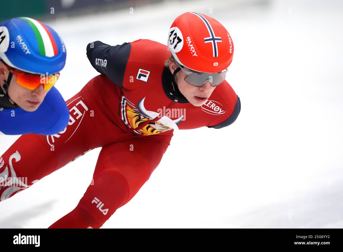 Linus August RISNES (NOR) in 1500m quarterfinals men during ISU ...