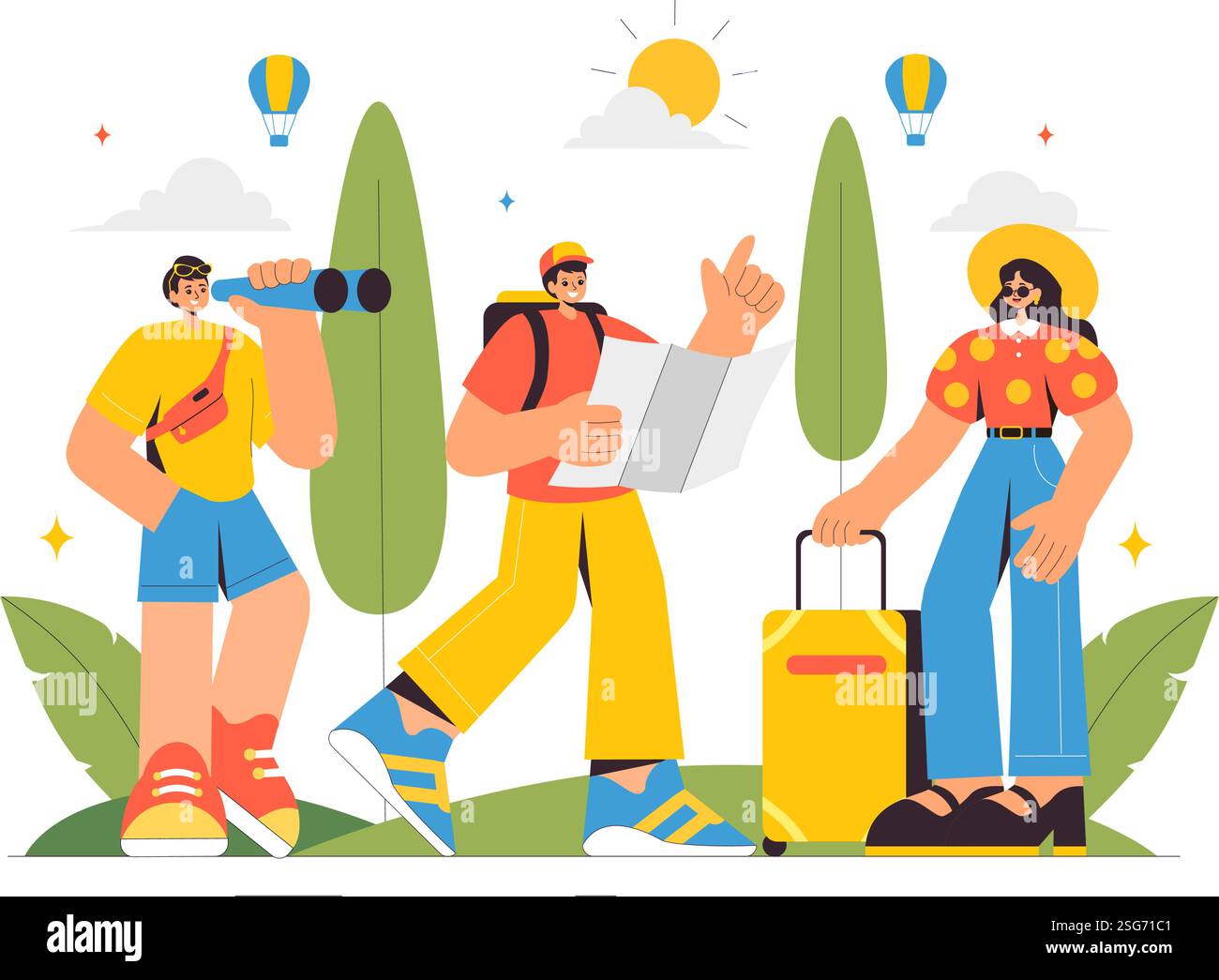Travel Vector Illustration featuring Backpacking, Luggage, Maps, and ...
