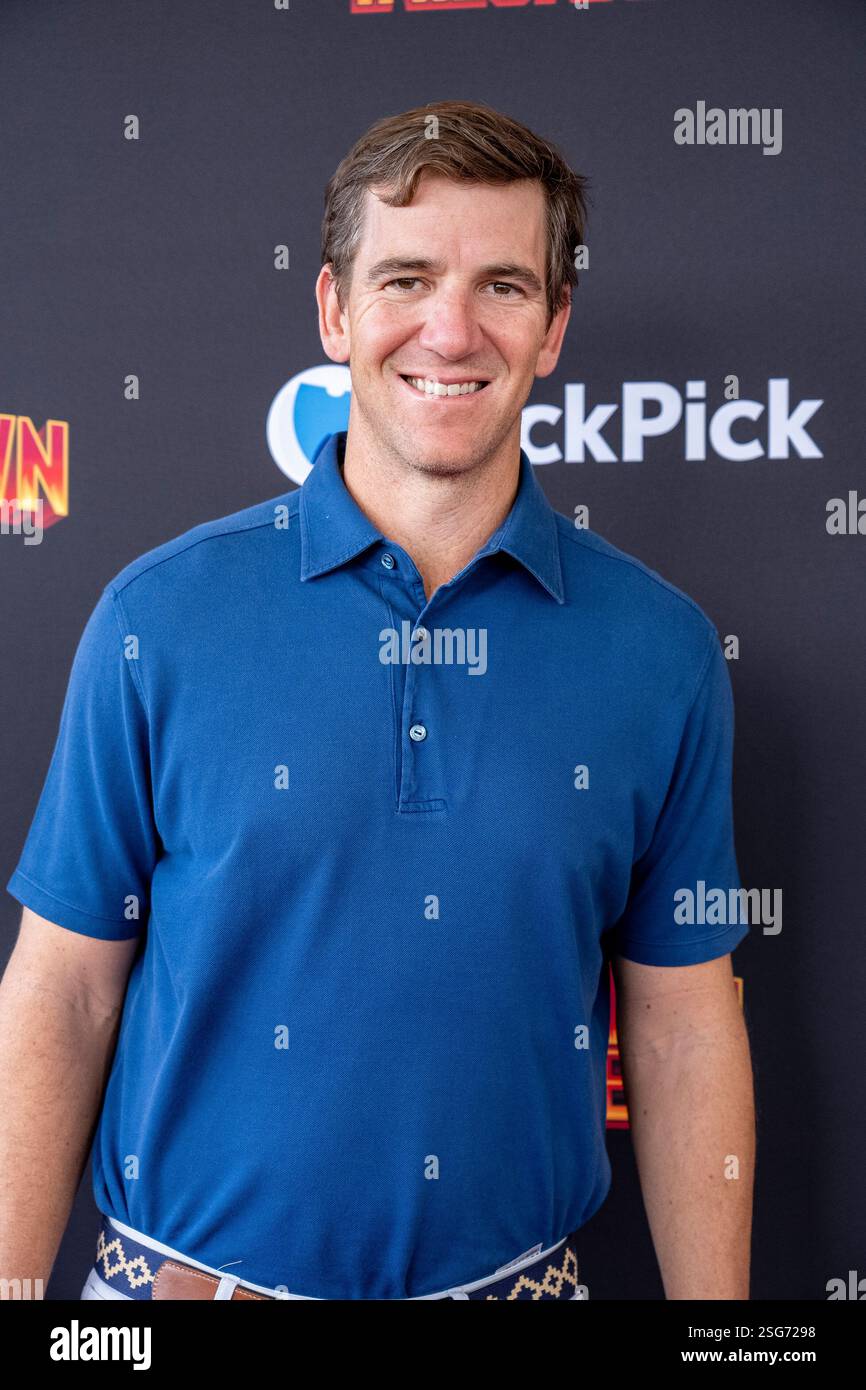 Eli Manning attends Guy Fieri's Flavortown Tailgate on Sunday, Feb. 9 ...
