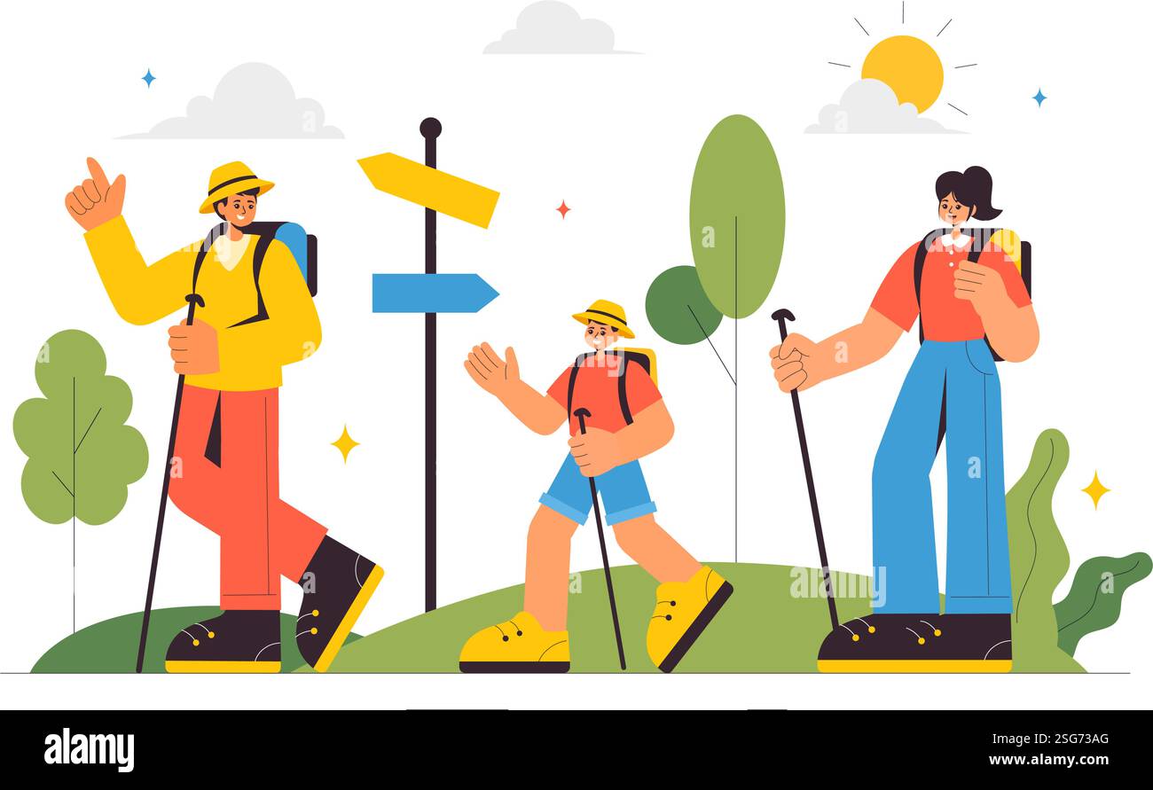 Travel Vector Illustration featuring Backpacking, Luggage, Maps, and ...