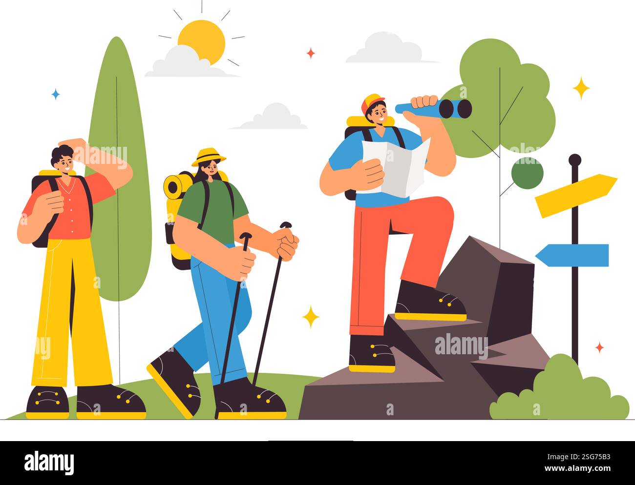 Travel Vector Illustration featuring Backpacking, Luggage, Maps, and ...