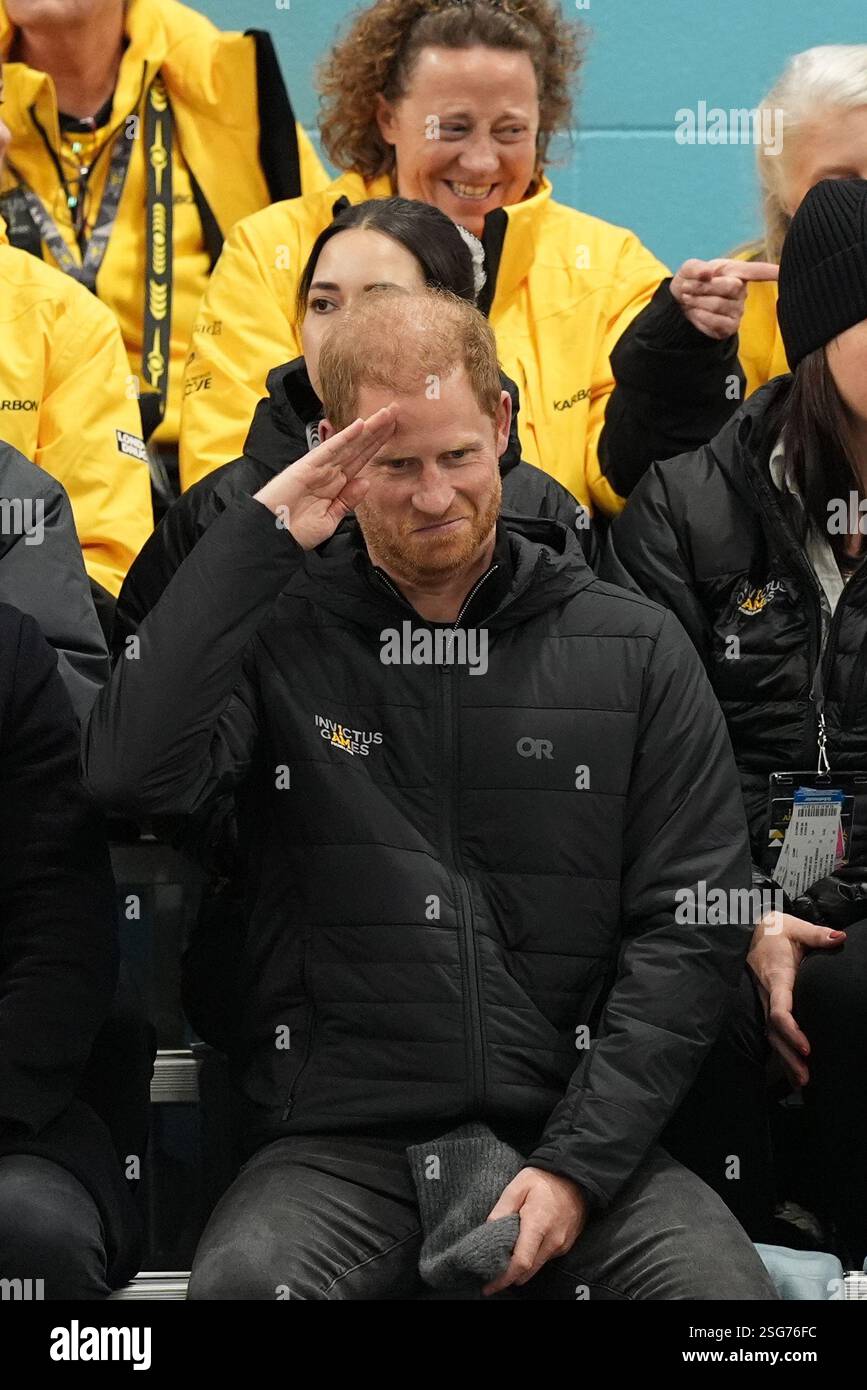 The Duke of Sussex salutes while watching Wheelchair Curling at the ...