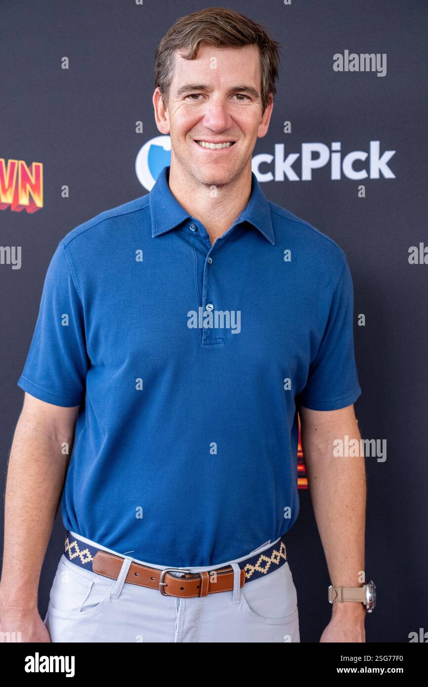 Eli Manning attends Guy Fieri's Flavortown Tailgate on Sunday, Feb. 9 ...