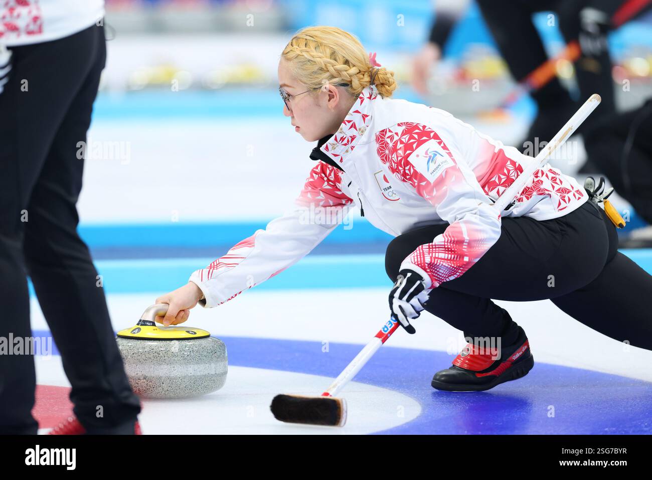 Harbin, China. 8th Feb, 2025. Tori Koana (JPN) Curling : Mixed Doubles ...