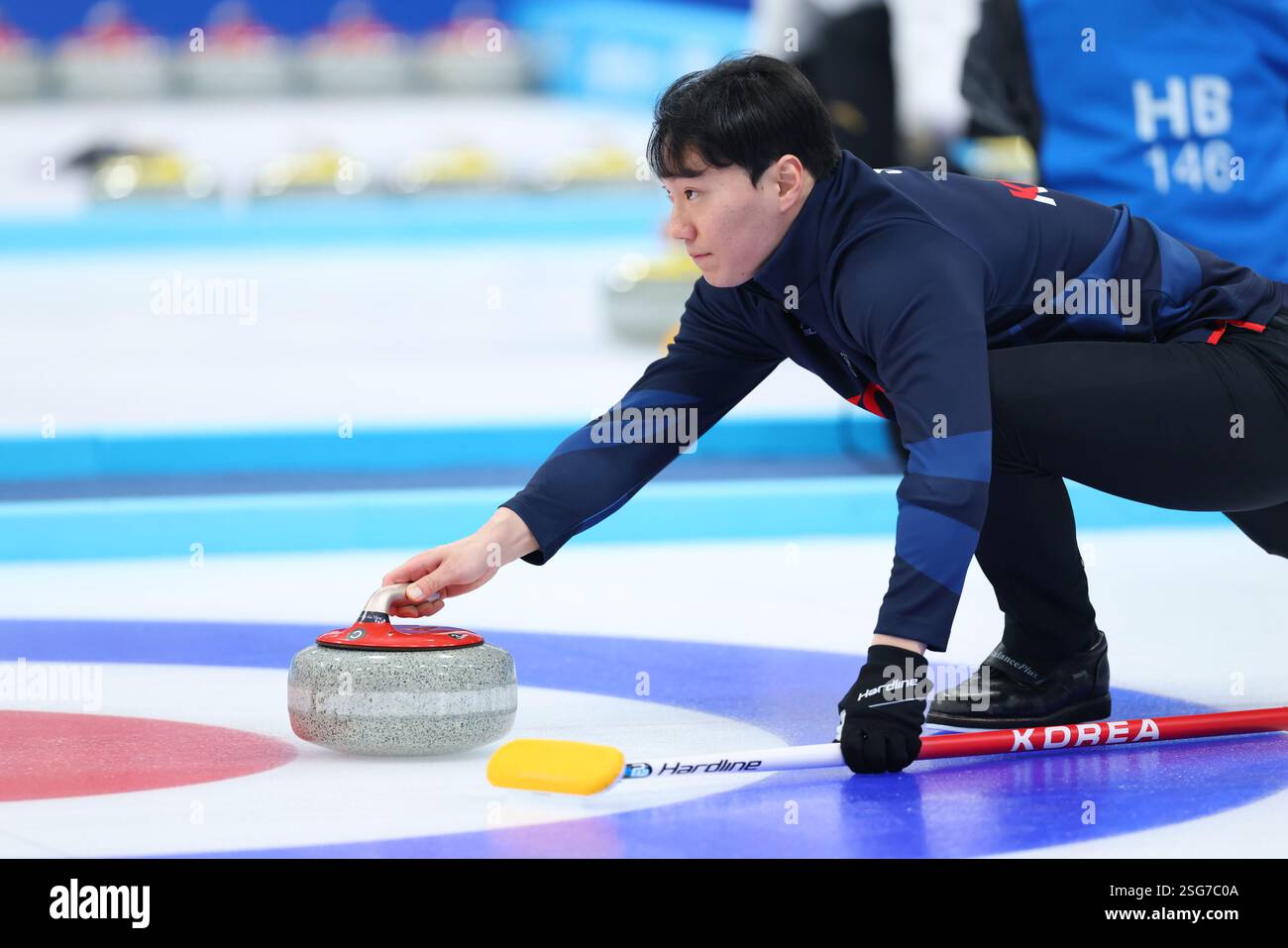 Harbin, China. 8th Feb, 2025. Seong Jihoon (KOR) Curling : Mixed ...