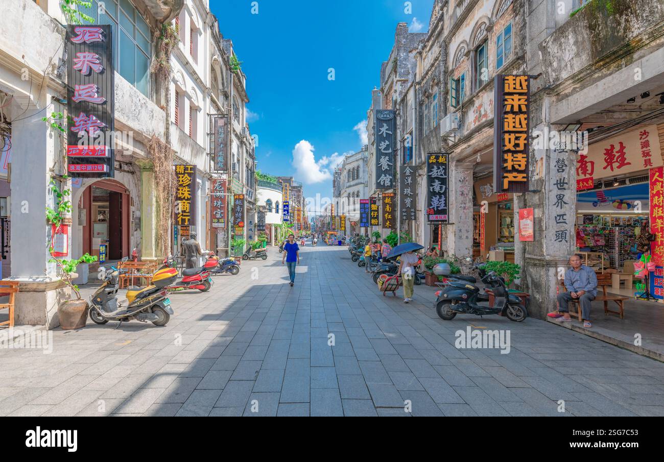 Street scenery of Beihai Old Street attractions in Guangxi, China Stock ...