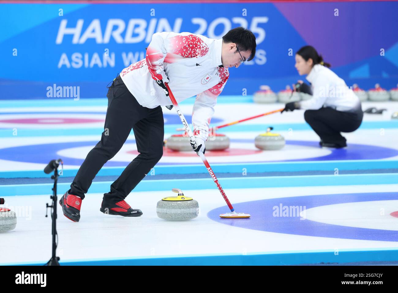 Go Aoki (JPN), FEBRUARY 8, 2025 - Curling : Mixed Doubles final match ...